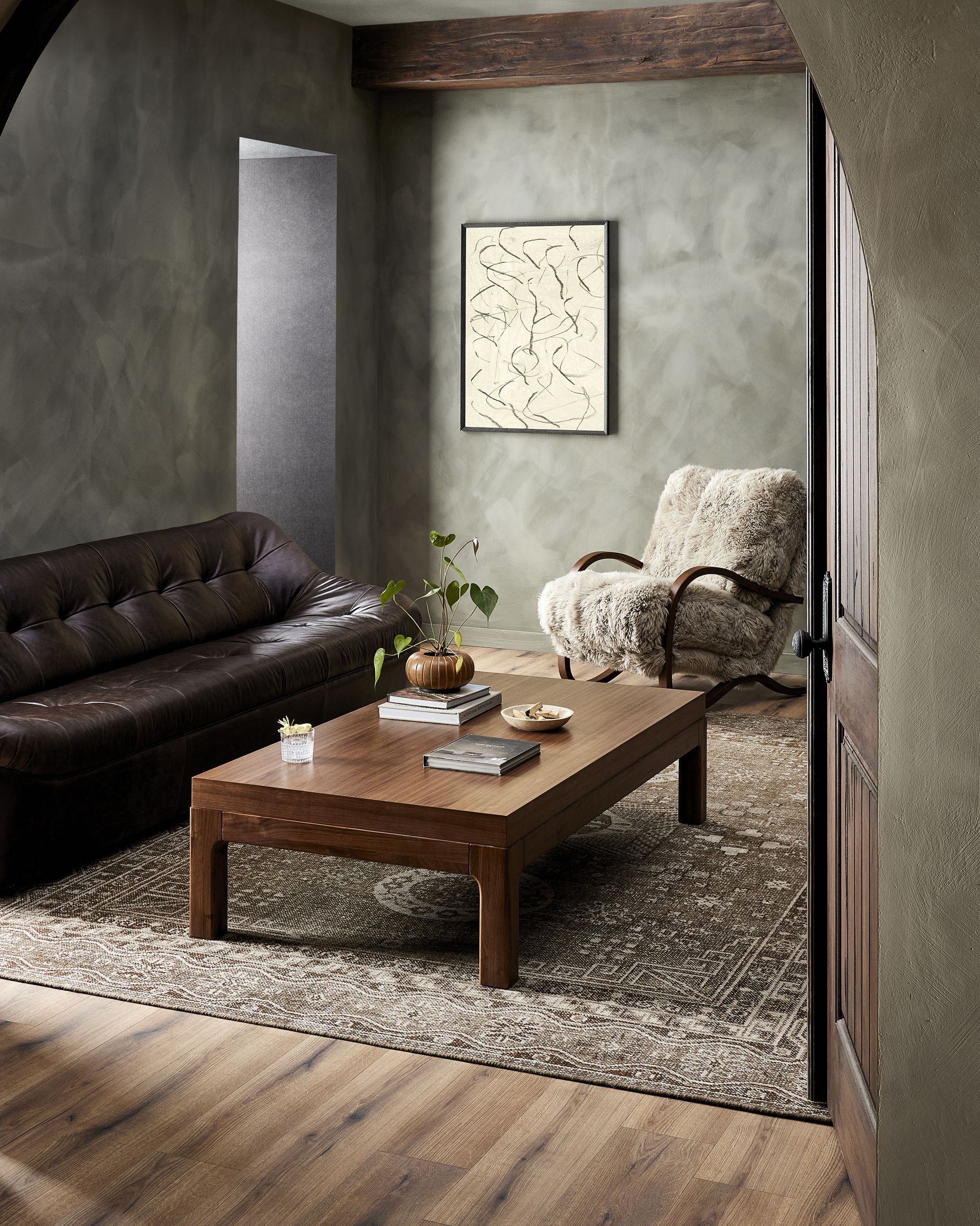 Natural walnut coffee table store