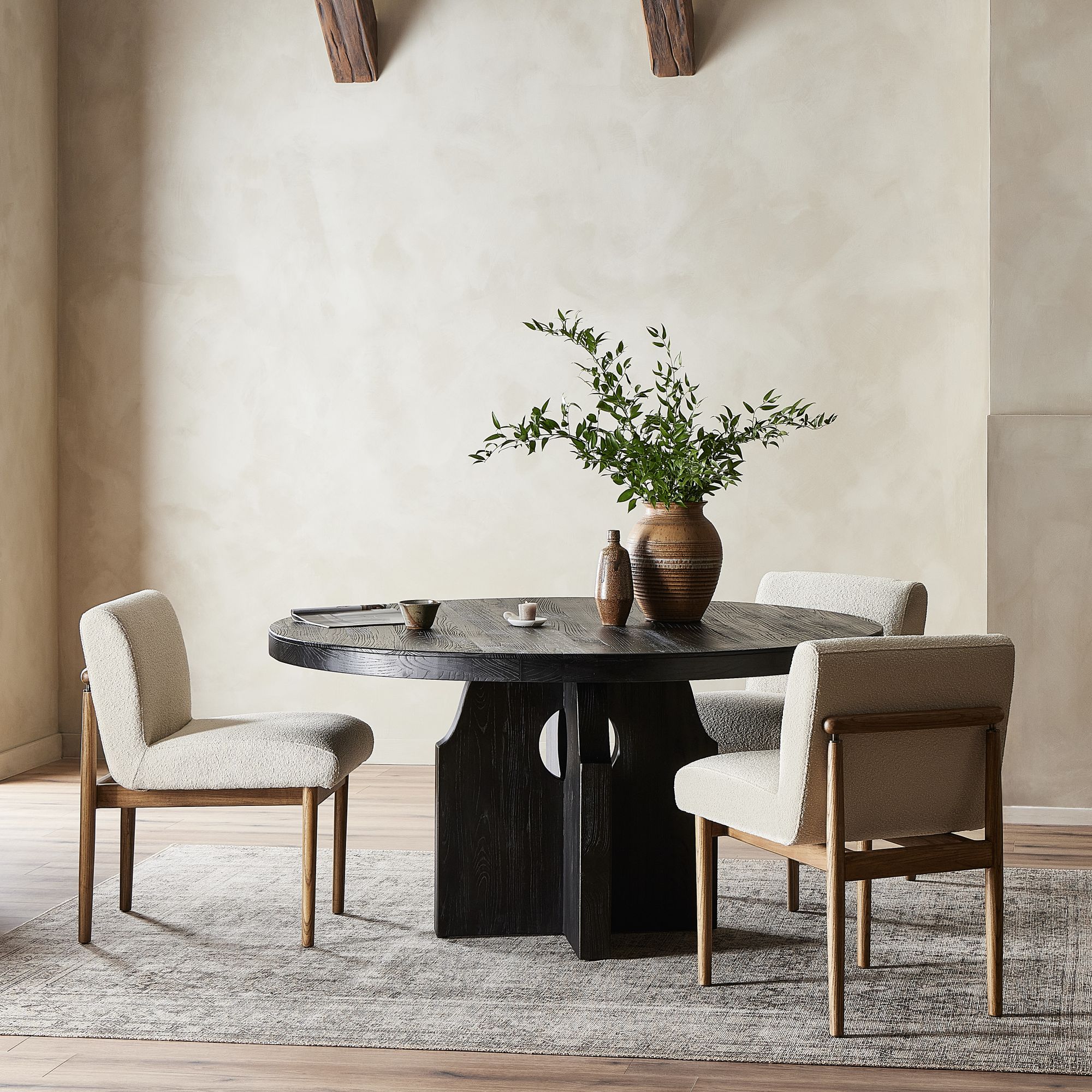 Round elm dining table store