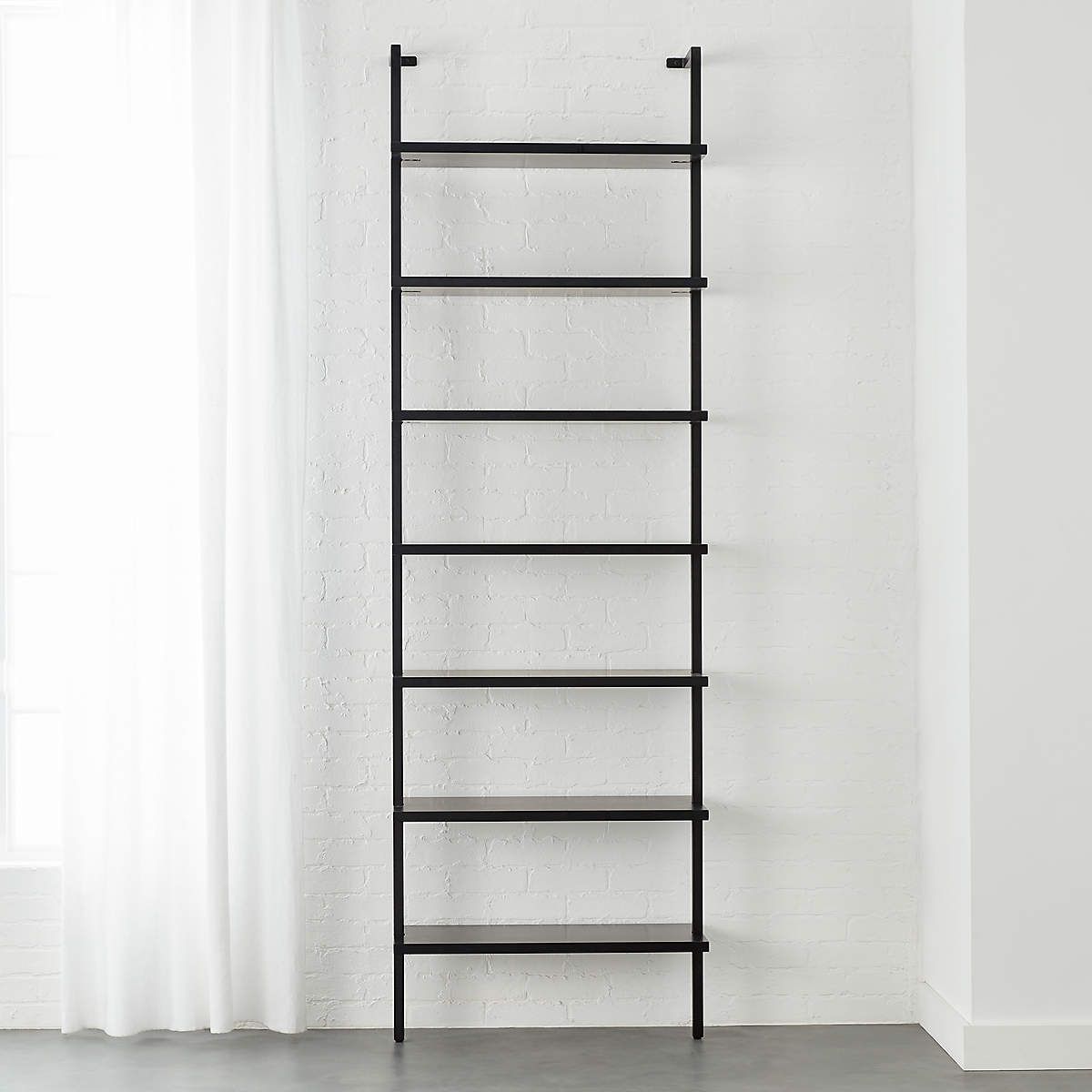 Stairway black wall mounted bookcase store