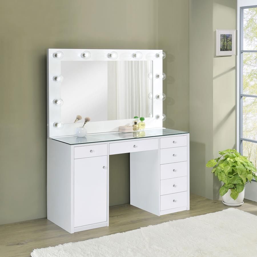Clear top vanity desk store