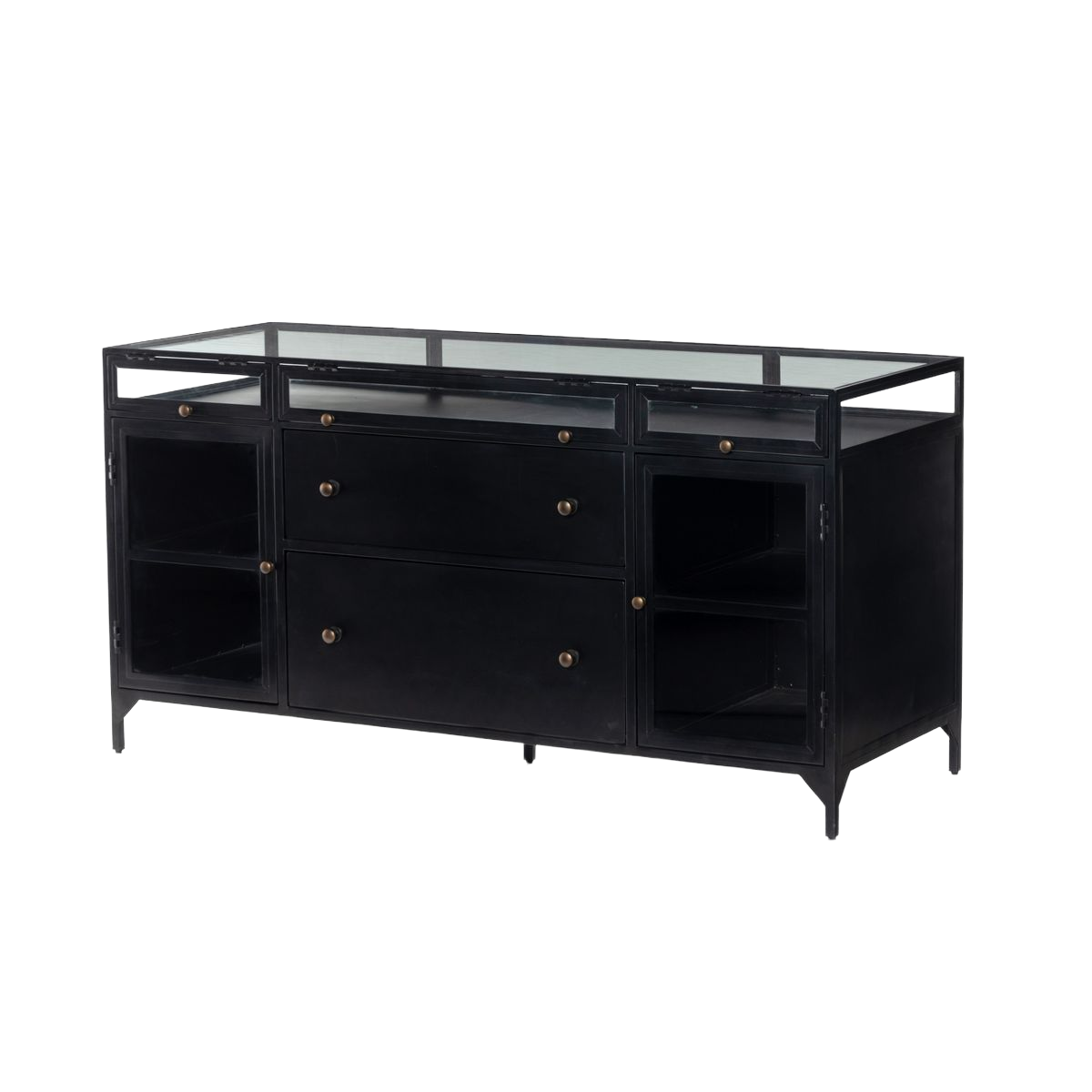 Black metal credenza store