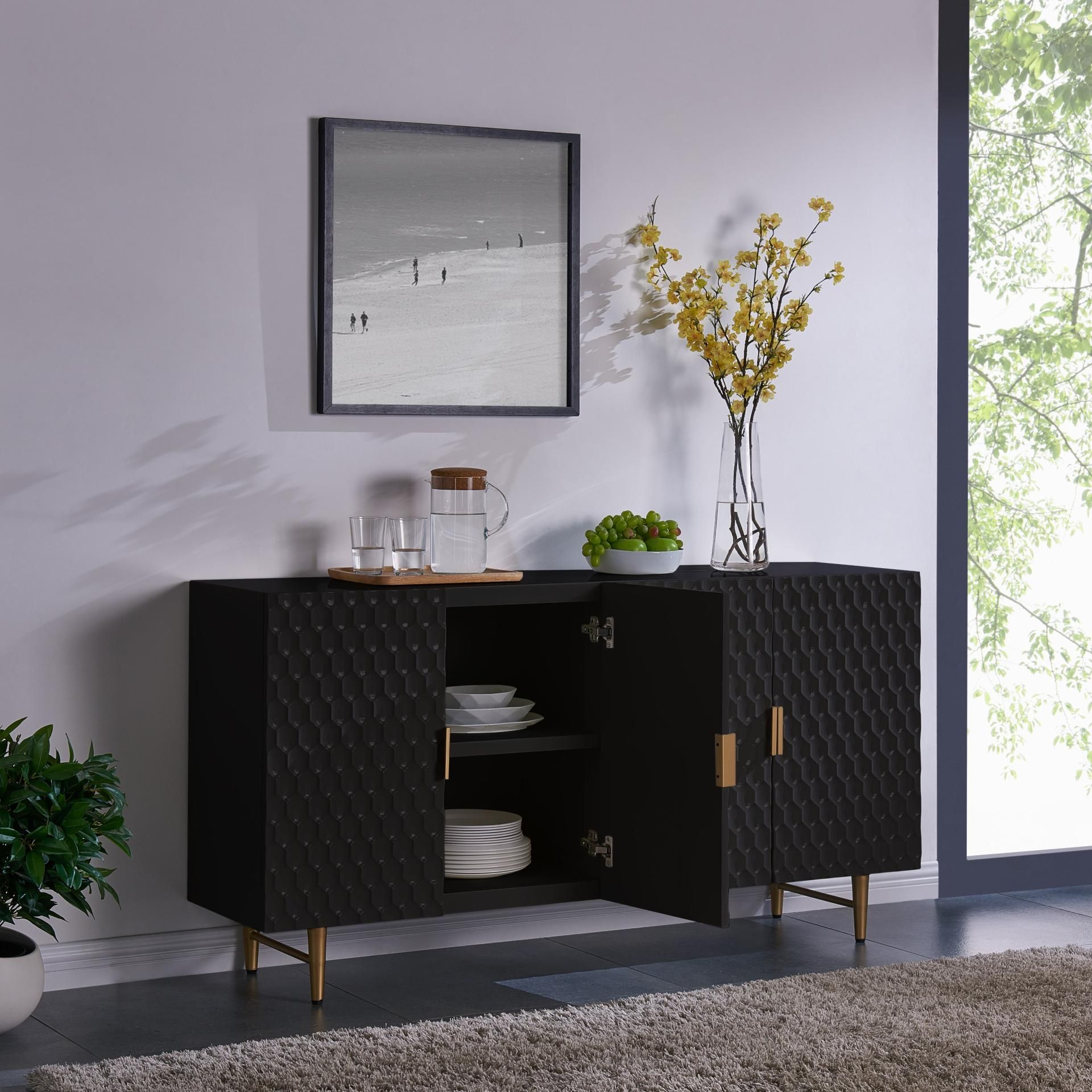 Geometric sideboard store