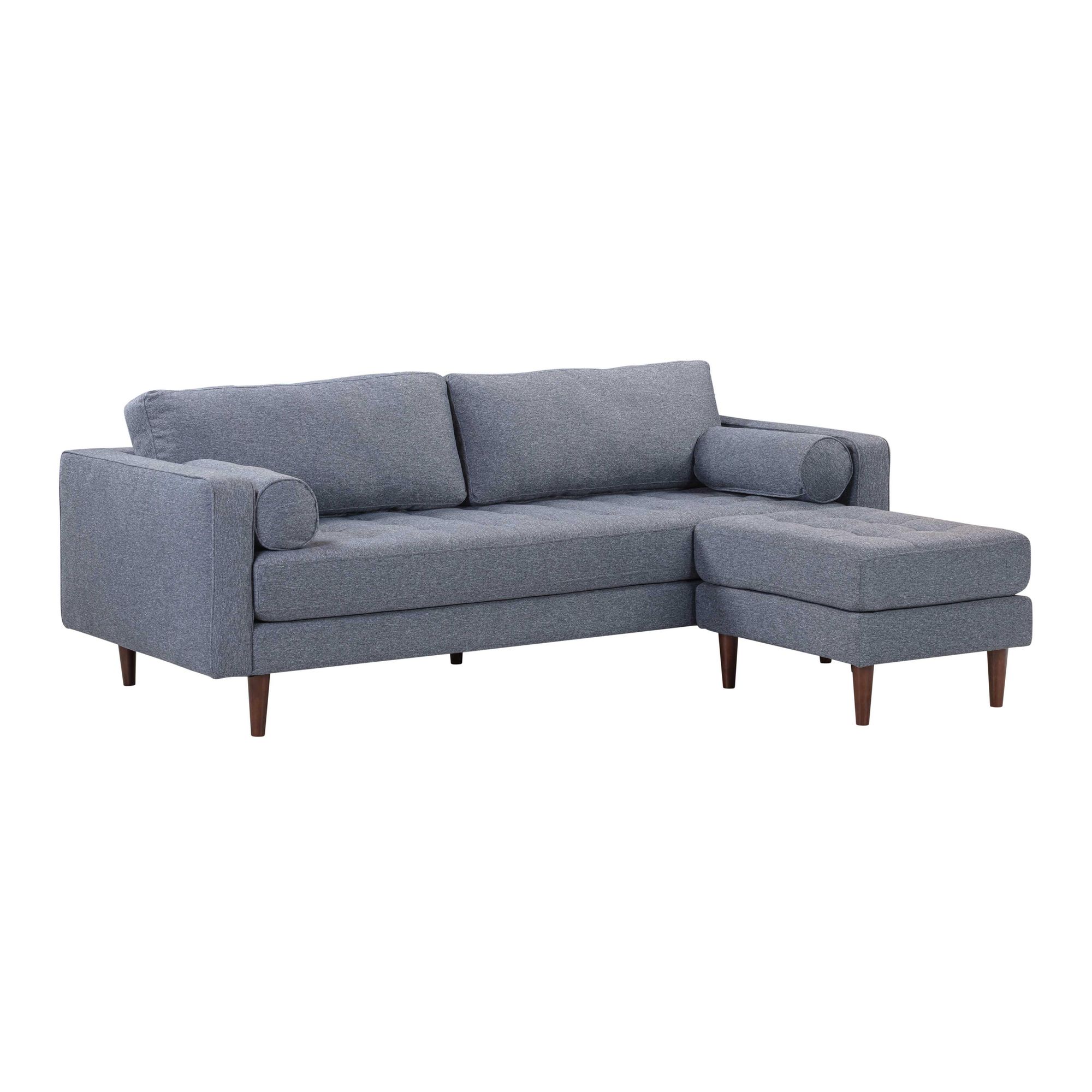 Blue tweed sectional sofa store