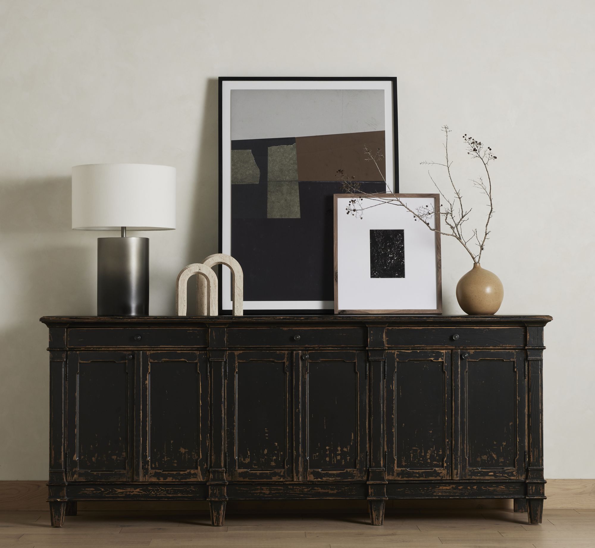 Wood and black sideboard store