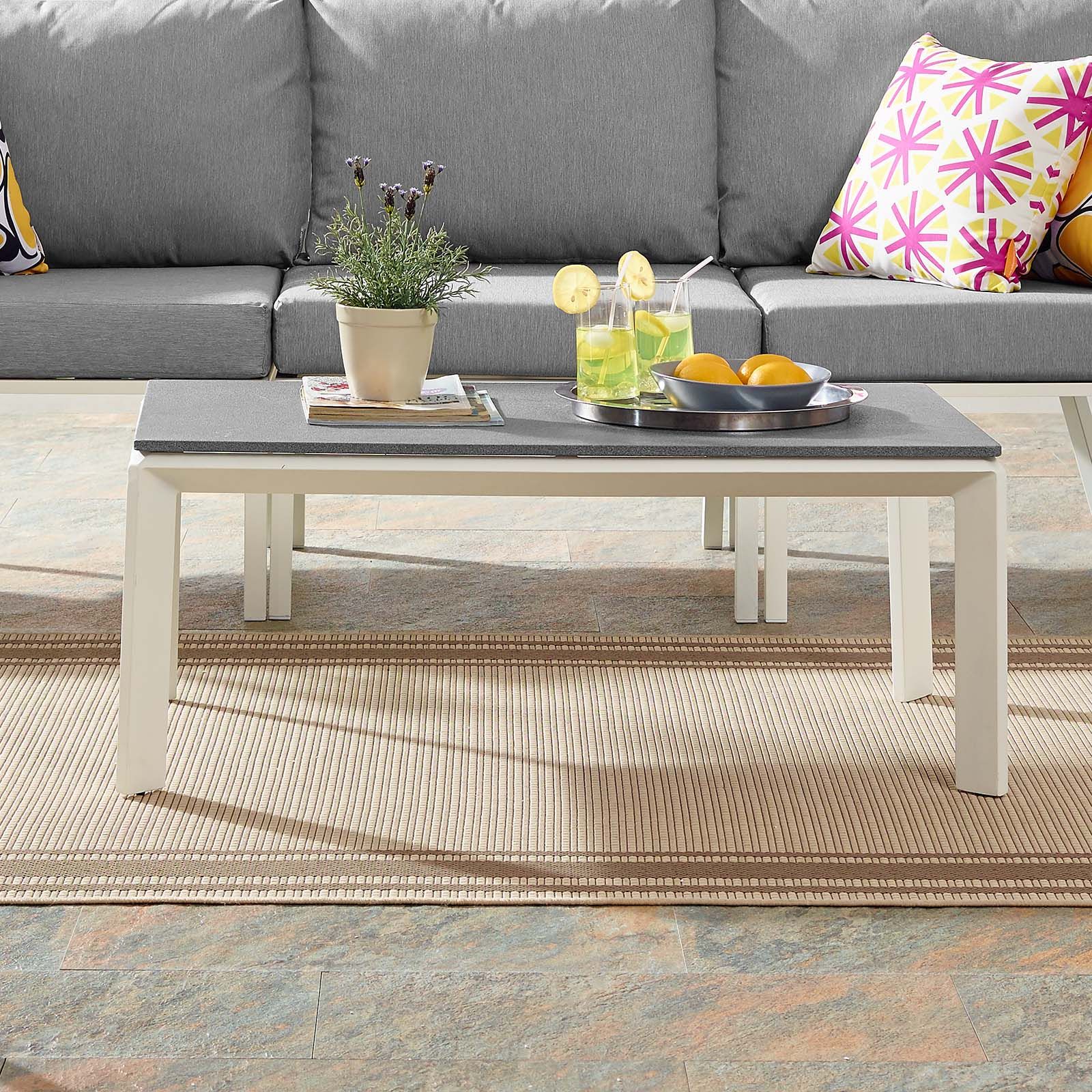 White aluminum outdoor coffee table store